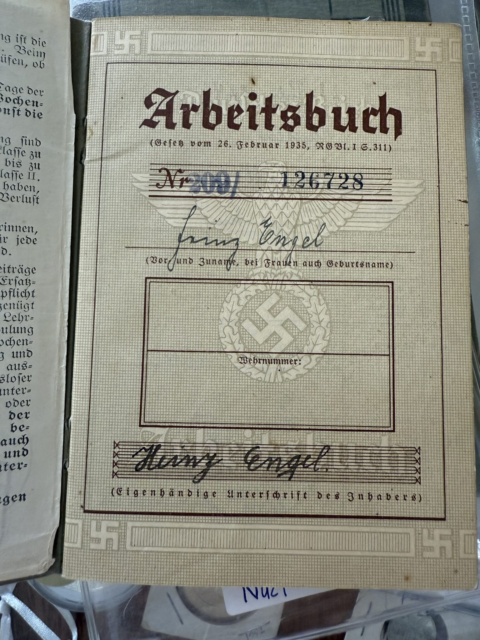 Libro De Trabajo Arbeitsbuch Alemania Nazi 卐 Tercer Reich 1941 ...