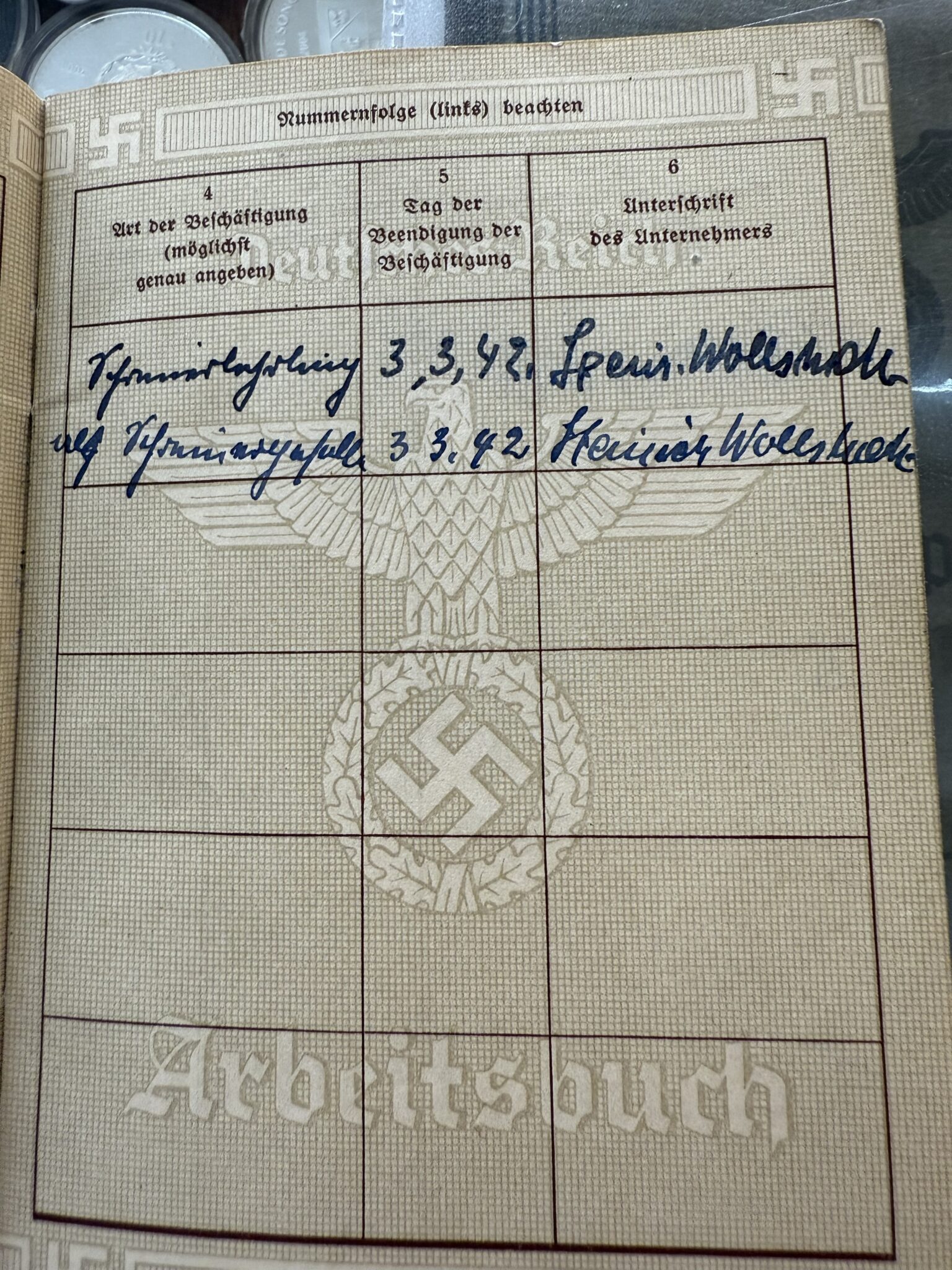 Libro De Trabajo Arbeitsbuch Alemania Nazi 卐 Tercer Reich 1941 ...